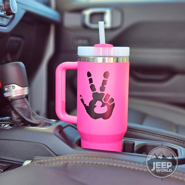 Wave 40 oz Stainless Steel Tumbler w/Straw Water Bottles – Jeep World