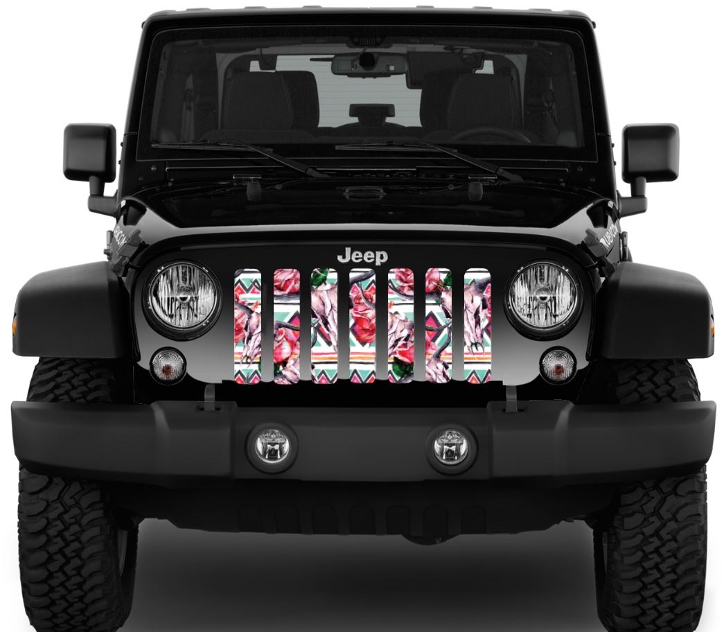 Aztec Cow Skulls Grille Insert – Jeep World