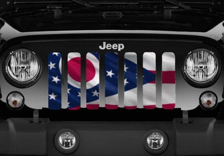 Waving Ohio State Flag Grille Insert – Jeep World