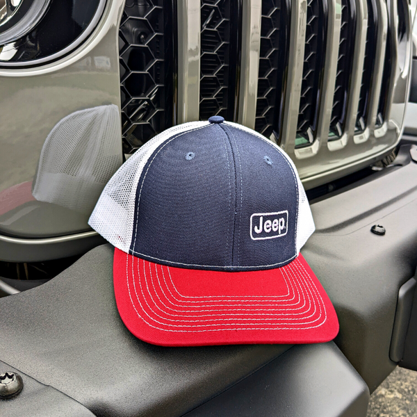 Jeep® Patriotic Red, White & Blue with Logo Hat – Jeep World