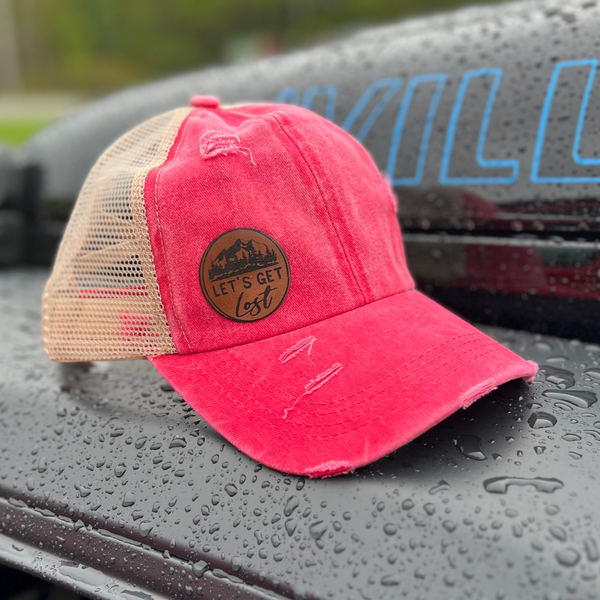 Women's Ponytail Let's Get Lost "Leather Patch" Hats – Jeep World
